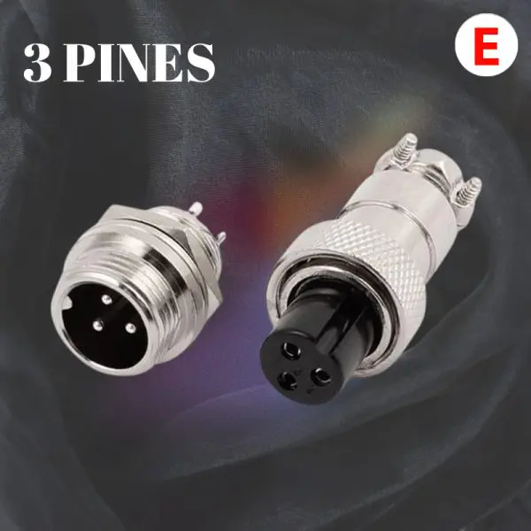 Conector 3 Pines GX12 12mm Macho Y Hembra Para Panel Enchufe Aviador ...