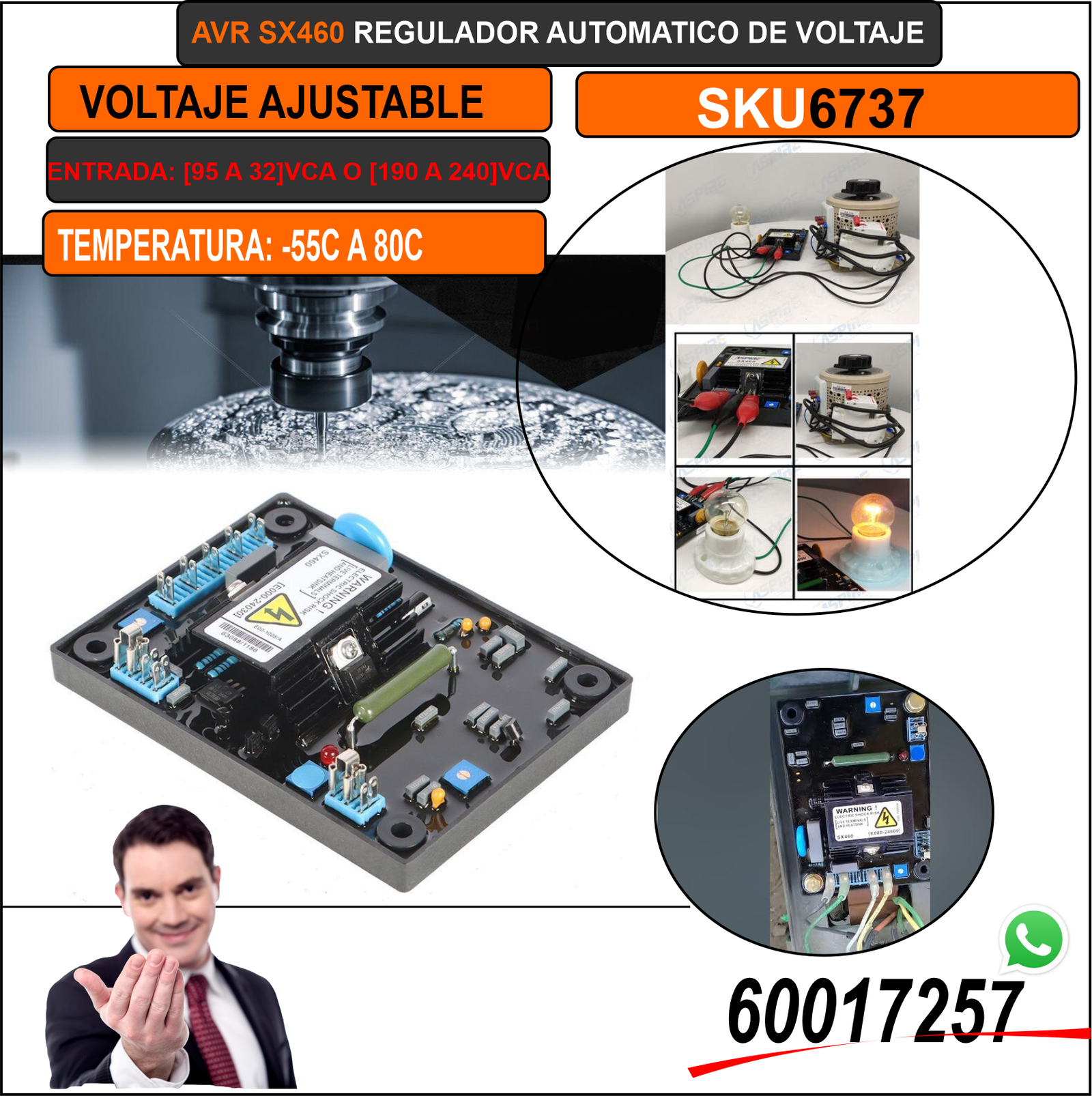 AVR SX460 Regulador automático de voltaje para generador
