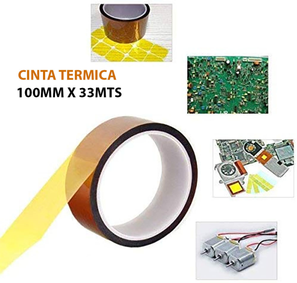 Cinta termica adhesiva, 100MM X 33METROS alta temperatura resistente