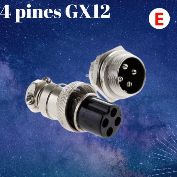 Conector 4 Pines GX12 12mm Macho Y Hembra Para Panel Enchufe Aviador ...