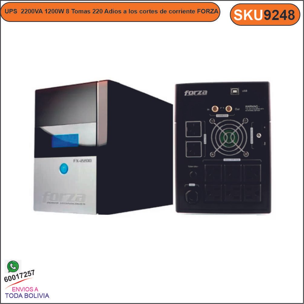 UPS 2200VA 1200W 8 Tomas 220 Adios a los cortes de corriente FORZA