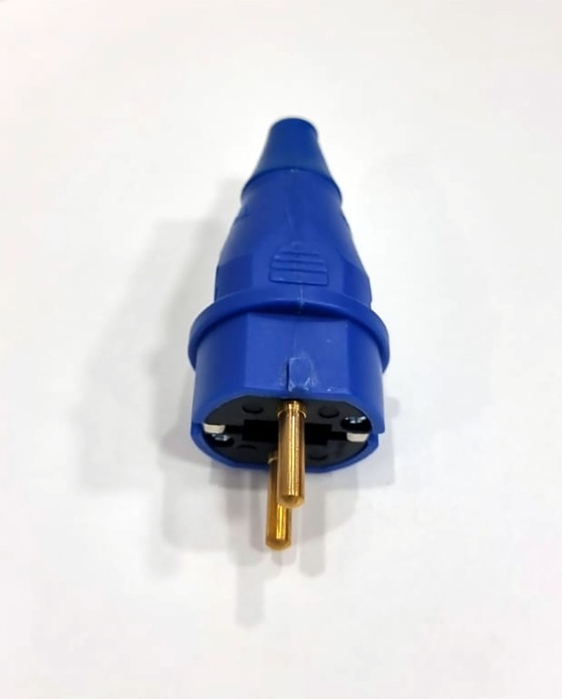 Enchufe Macho alargador 2 pines 16A 250v shuko Suko